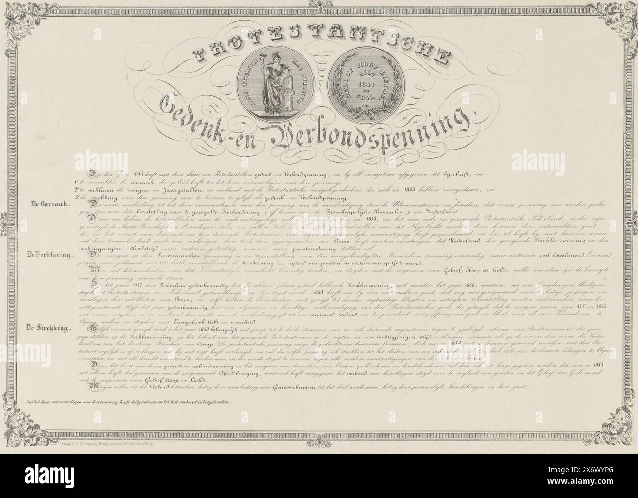 Commemorative medal struck in response to the April Movement, 1853 ...