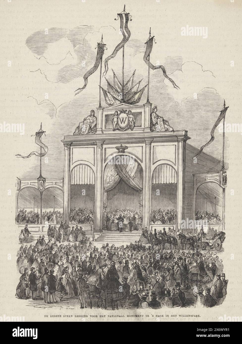 Laying of the foundation stone for the monument of 1813 in The Hague ...