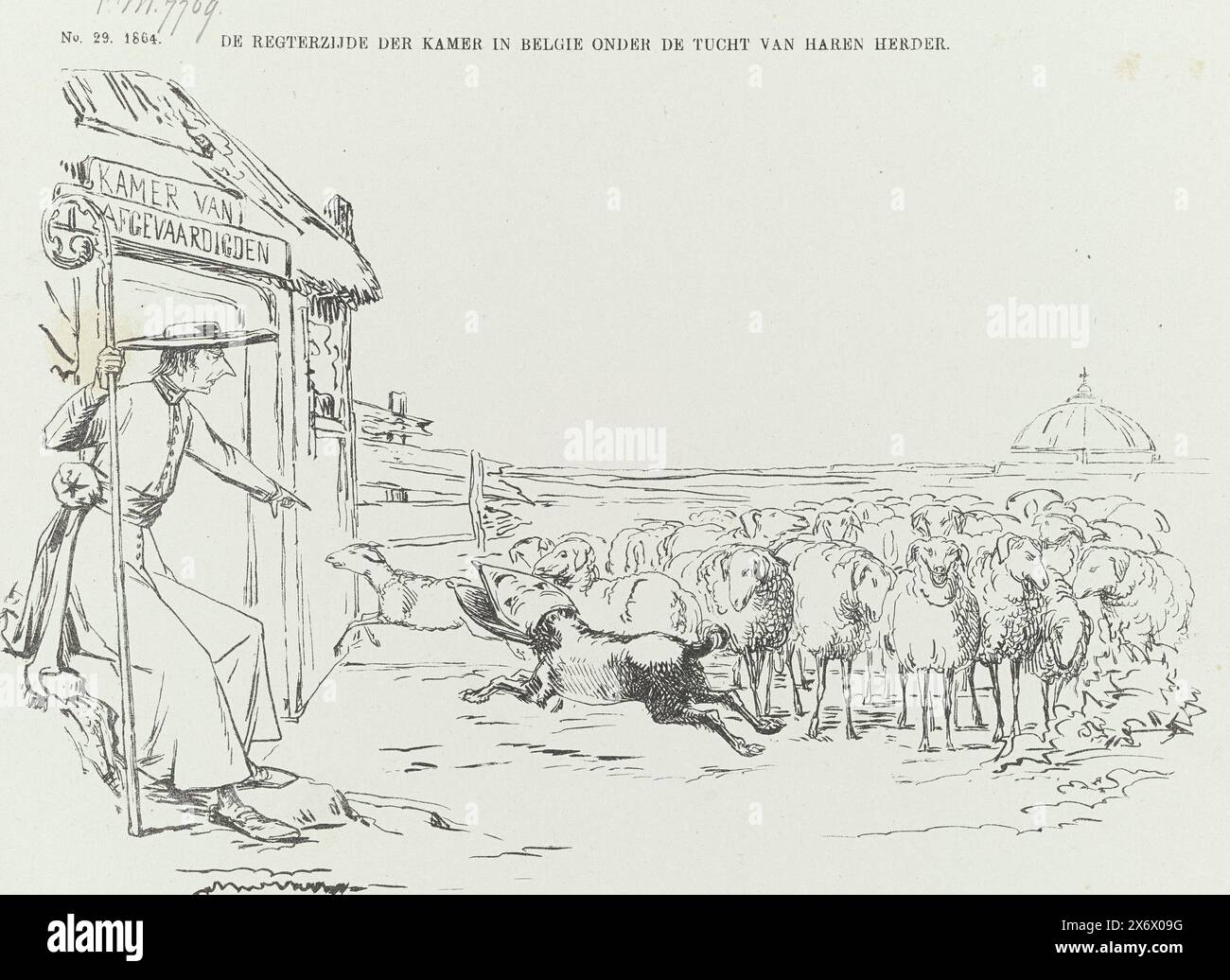 Cartoon on the influence of the Jesuits in the Belgian parliament, 1864 ...