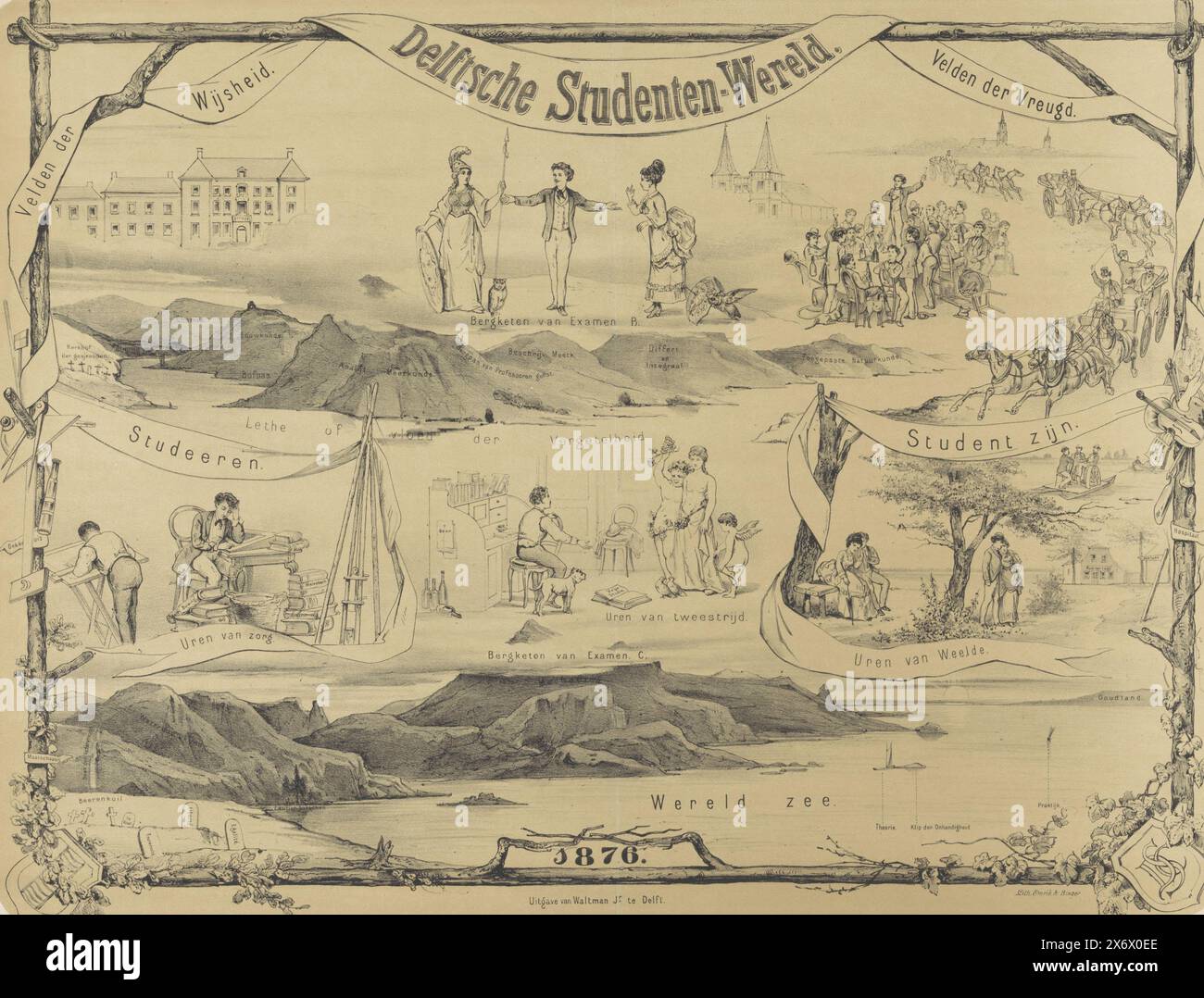 World of the Delft student, 1876, Deltsche Studenten-Wereld (title on ...