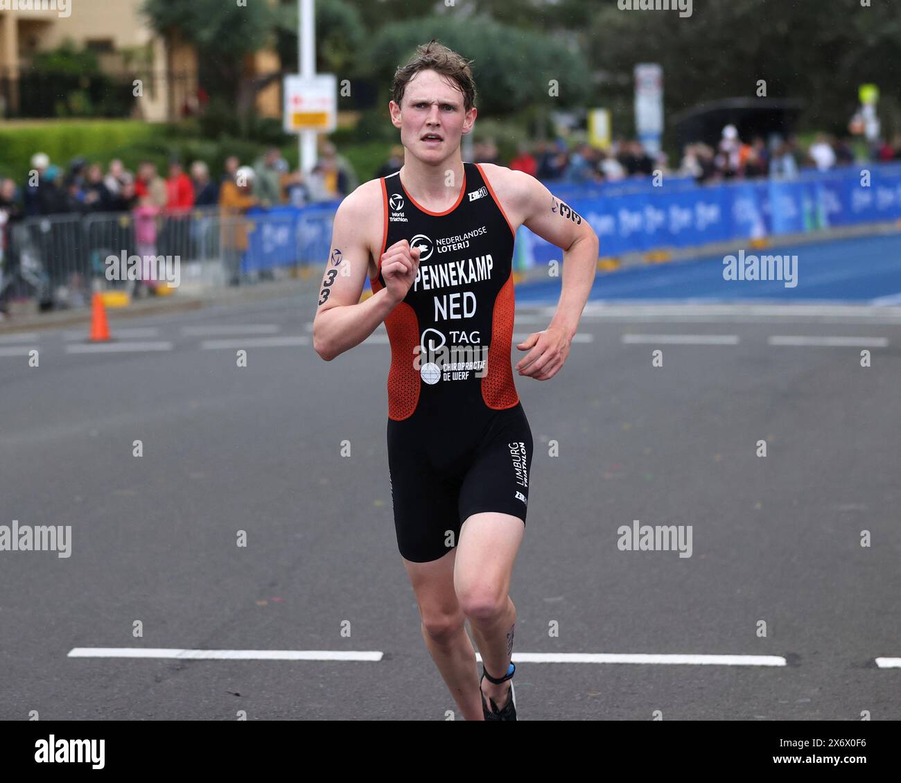 Ian Pennekamp, of The Netherlands, at the 2024 World Triathlon Cup ...
