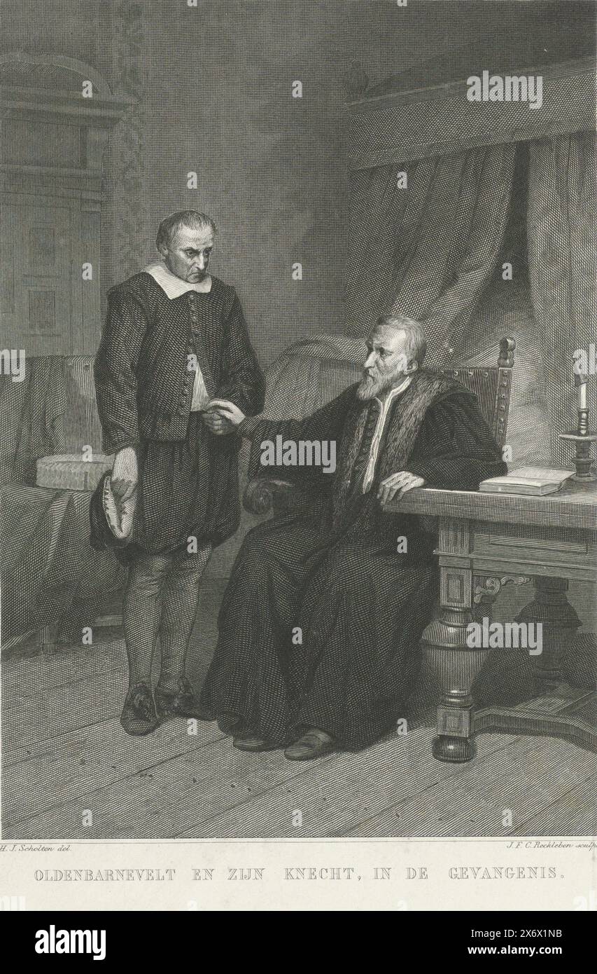 Oldenbarnevelt and his servant Jan Francken in prison the night before ...