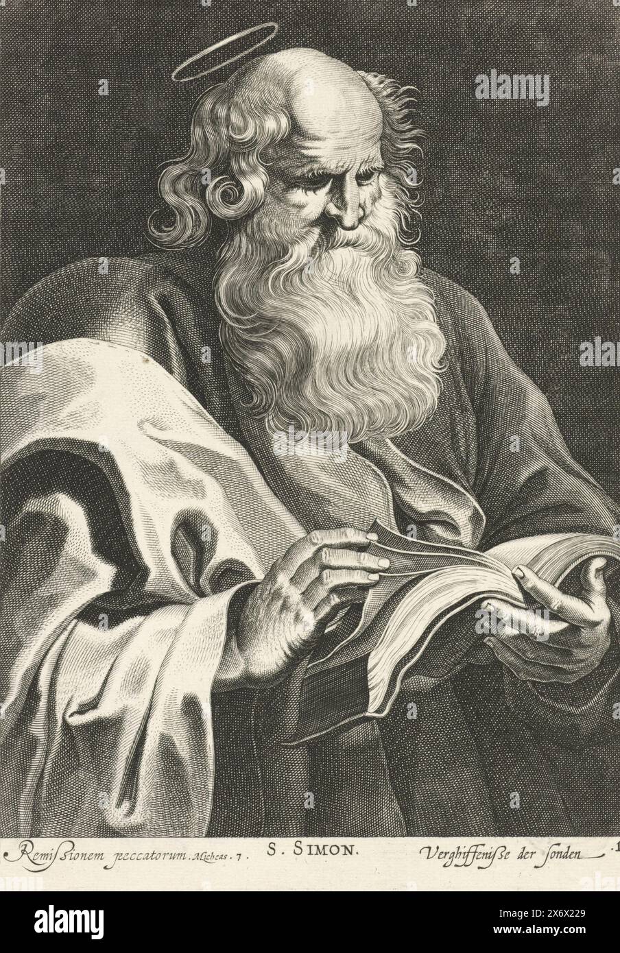 Apostle Simon, Christ and thirteen apostles (series title), print ...