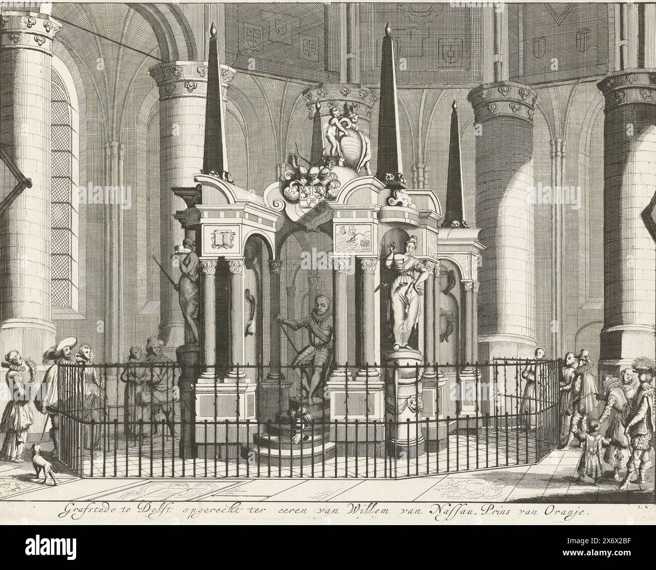 The tomb of William of Orange, 1623, Gravestead in Delft built in honor of William of Nassau ...