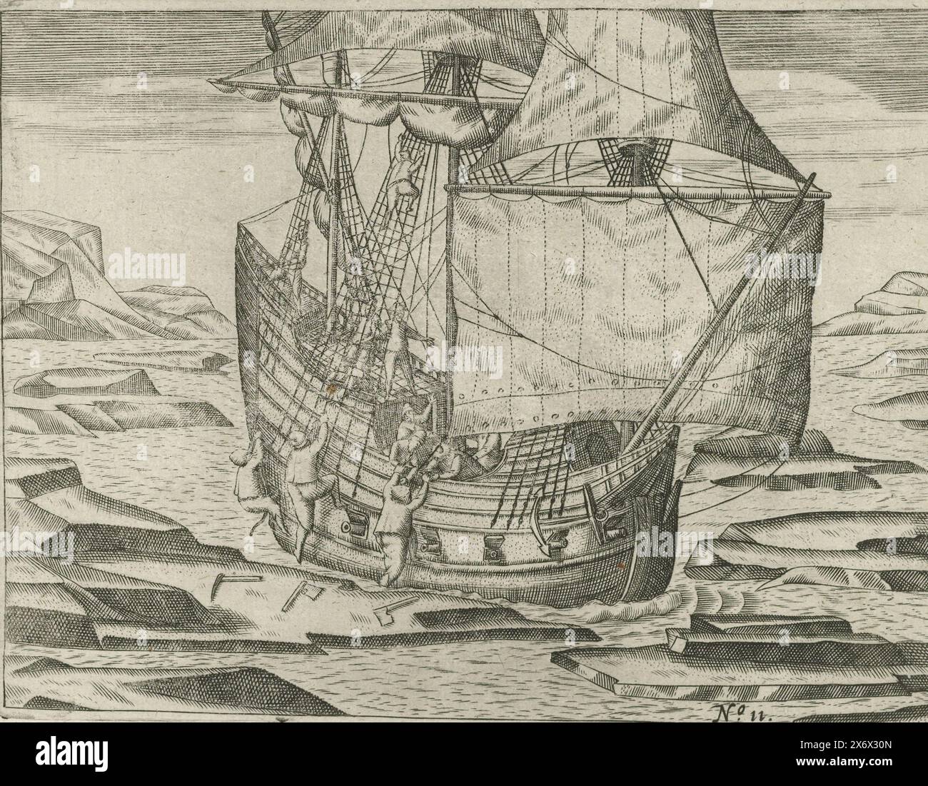 The ship gets stuck in the ice, 1596, The ship gets stuck in the ice ...