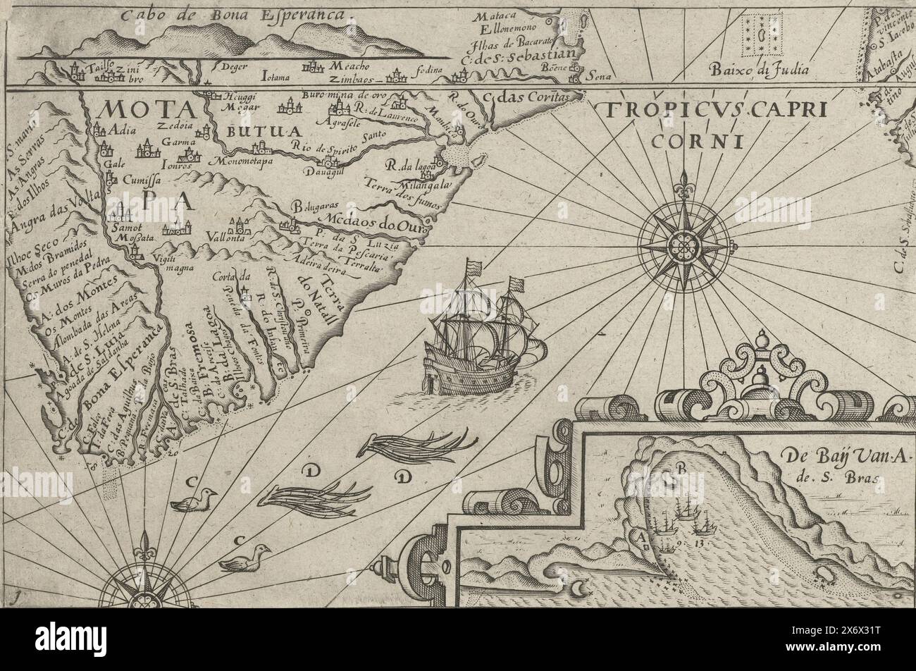 Map of the Cape of Good Hope, 1595, Map of the Cape of Good Hope. At ...