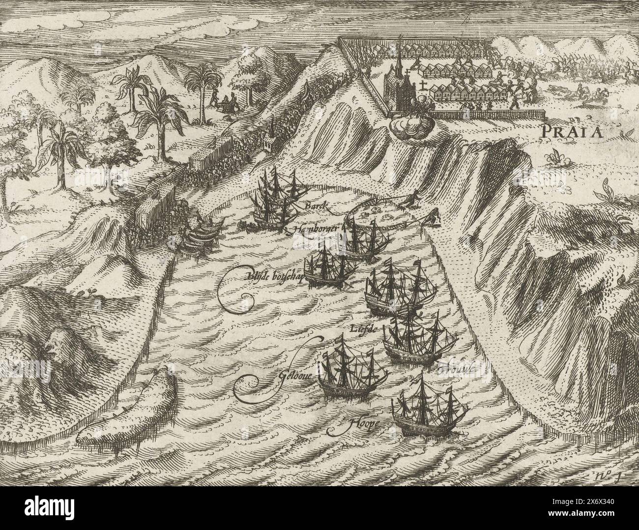 The five ships for Praia, 1598, The five ships for Praia on the Cape ...
