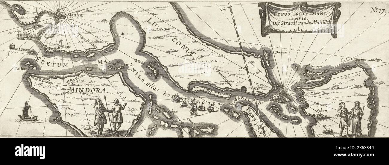 Passage of the Strait of Manila in the Philippines, 1616, Typus Freti ...