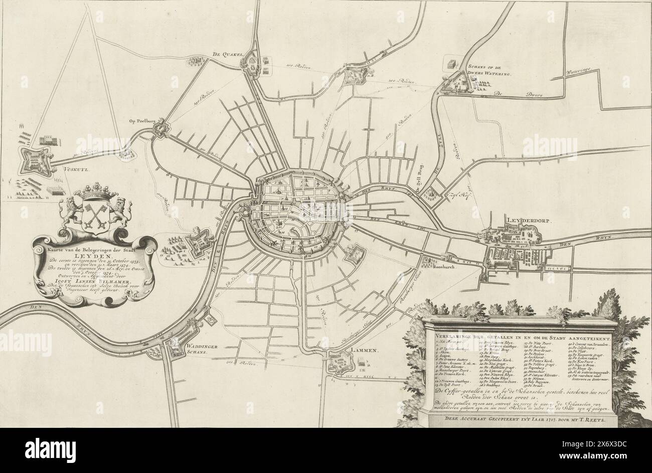 Map of the siege of Leiden, 1573-1574, Map of the Sieges of the city of ...