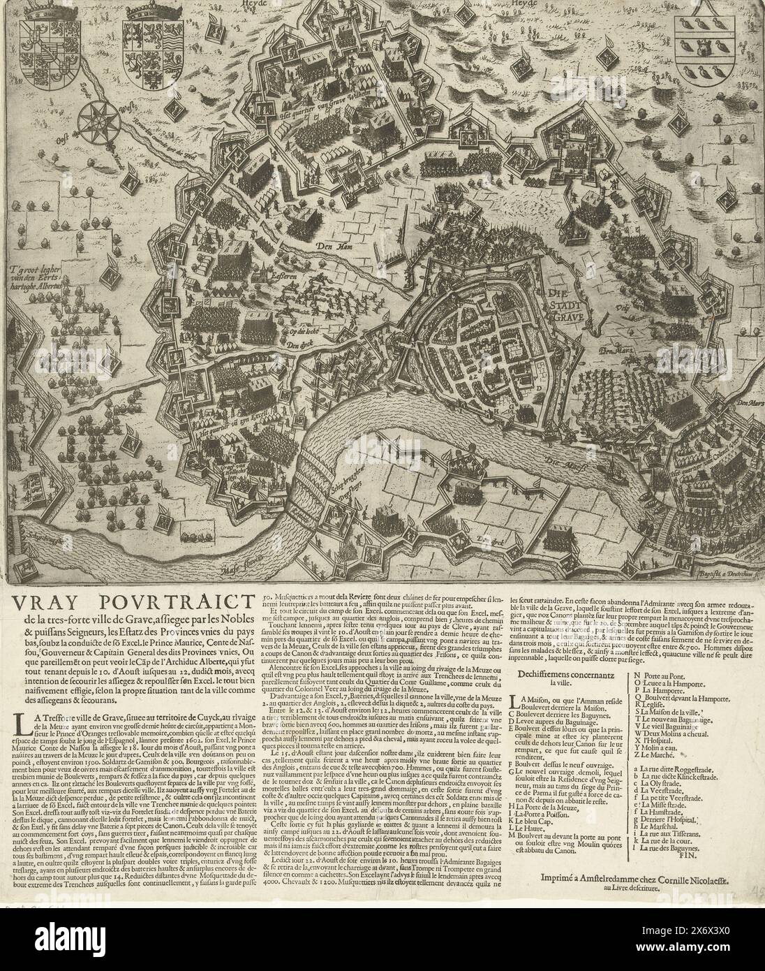 Siege and capture of Grave by Maurice, 1602, Vray Pourtraict de la tres ...
