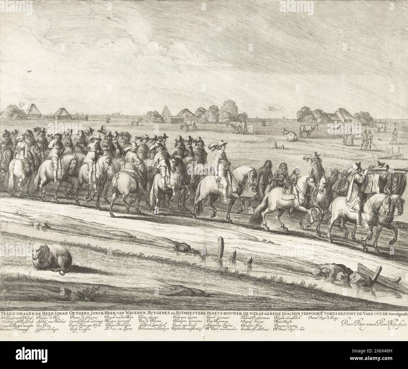Procession of the militiamen along the Haarlemmertrekvaart at the ...