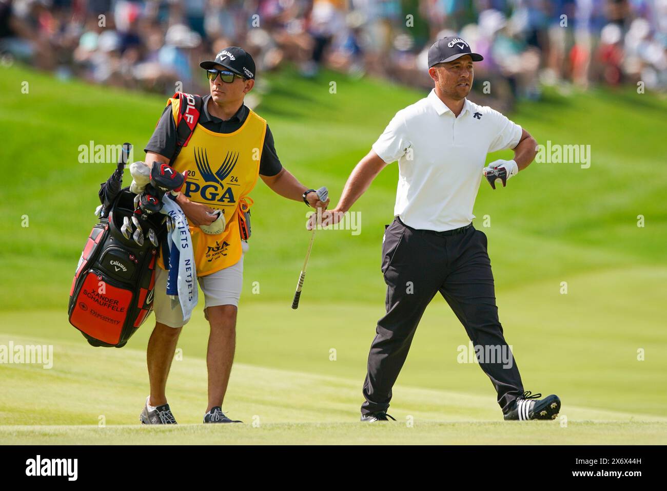 Louisville, Kentucky, USA. 16th May, 2024. Xander Schauffele (USA) (R ...