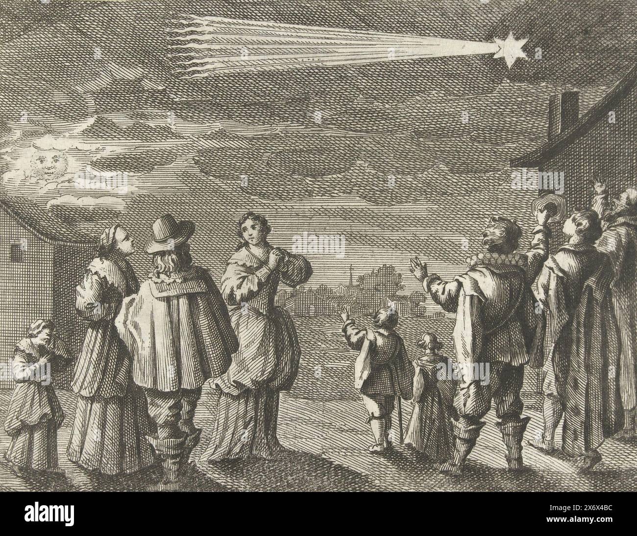 The appearance of a comet in November 1618, Night performance with a ...