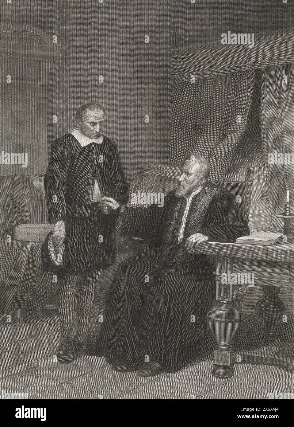 Oldenbarnevelt and his servant Jan Francken in prison the night before ...