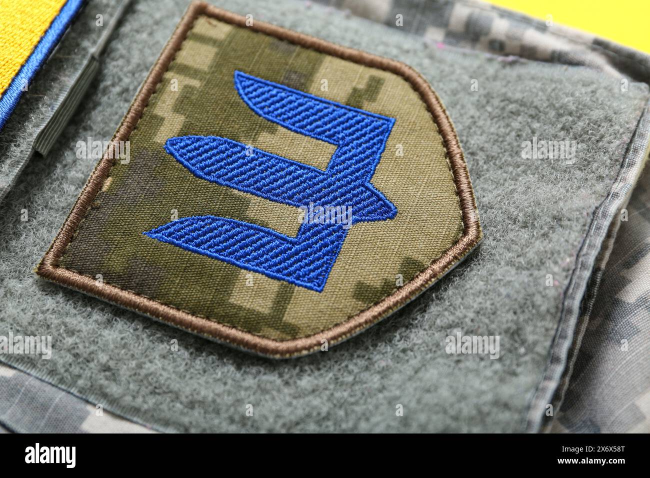 Military uniform with badge of Ukrainian army, closeup Stock Photo - Alamy