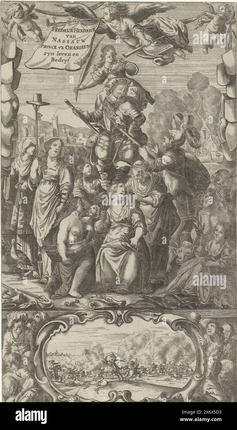 Frontispiece from Frederick Hendrick van Nassauw by J. Commelijn, Title ...