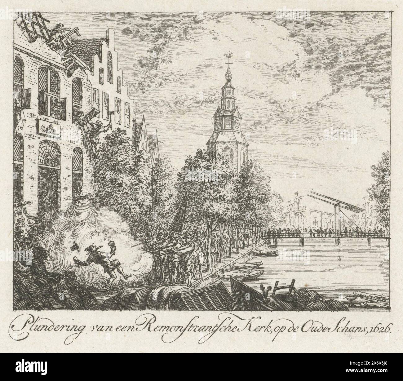 Looting of a Remonstrant church on the Oude Schans, 1626, Looting of a ...
