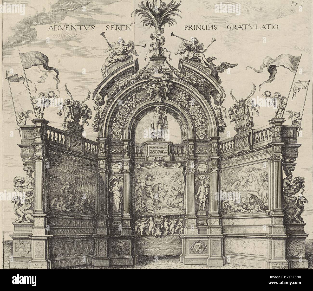 The welcome scene; entry of Ferdinand into Antwerp in 1635 (no. 6 ...