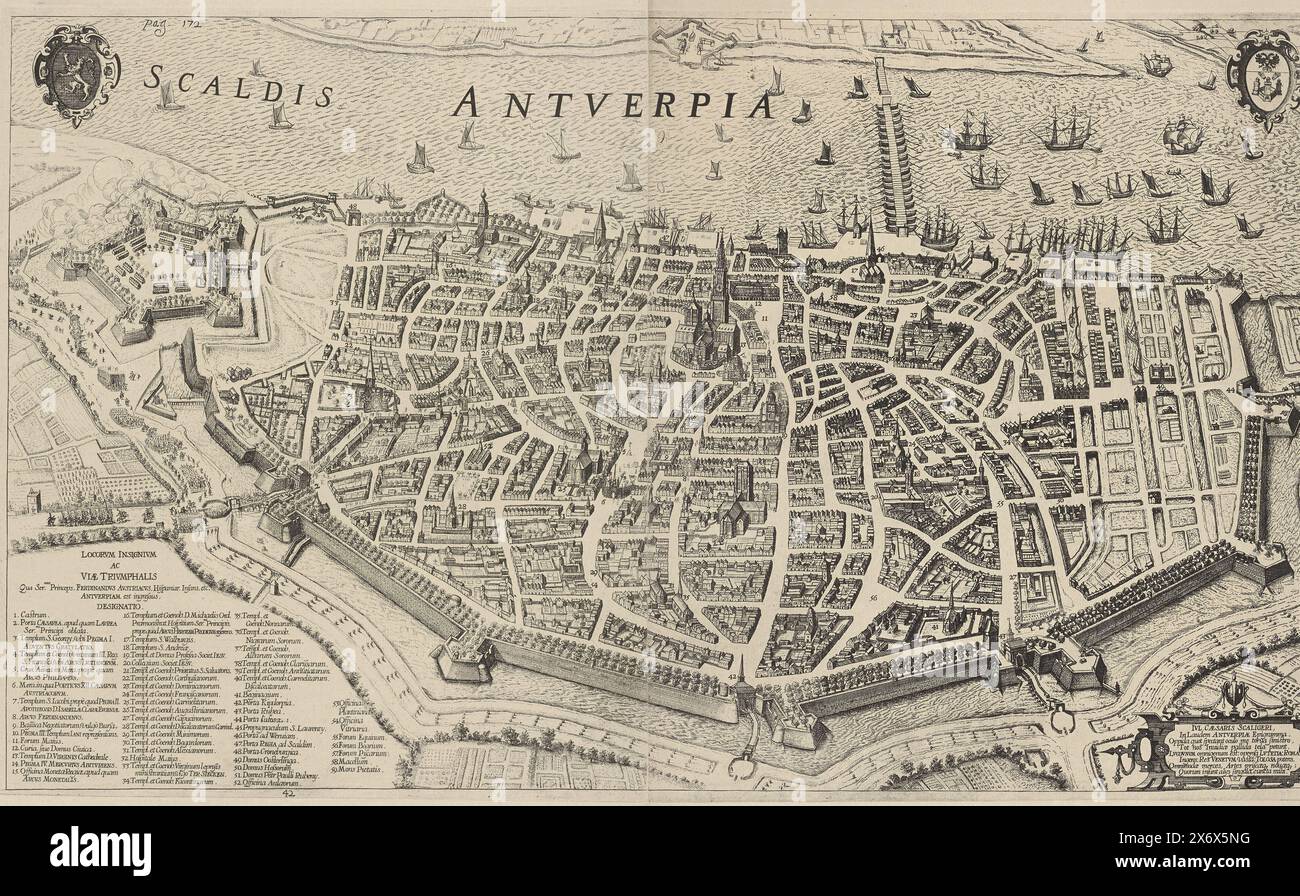 Map of Antwerp; entry of Ferdinand into Antwerp in 1635 (no. 42 ...