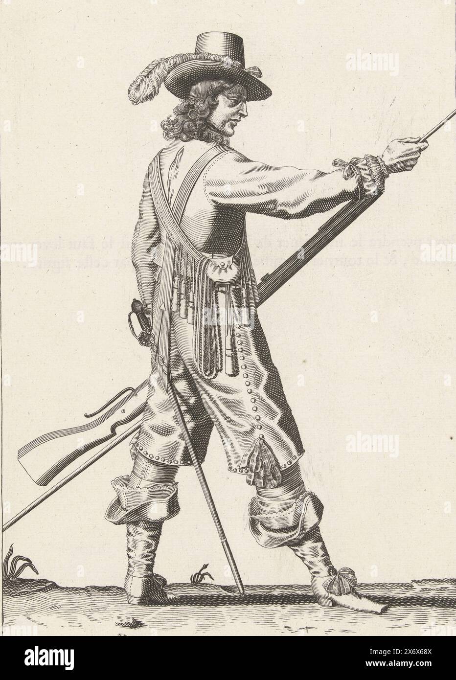 Soldier sliding his ramrod into the holder under the barrel of his ...