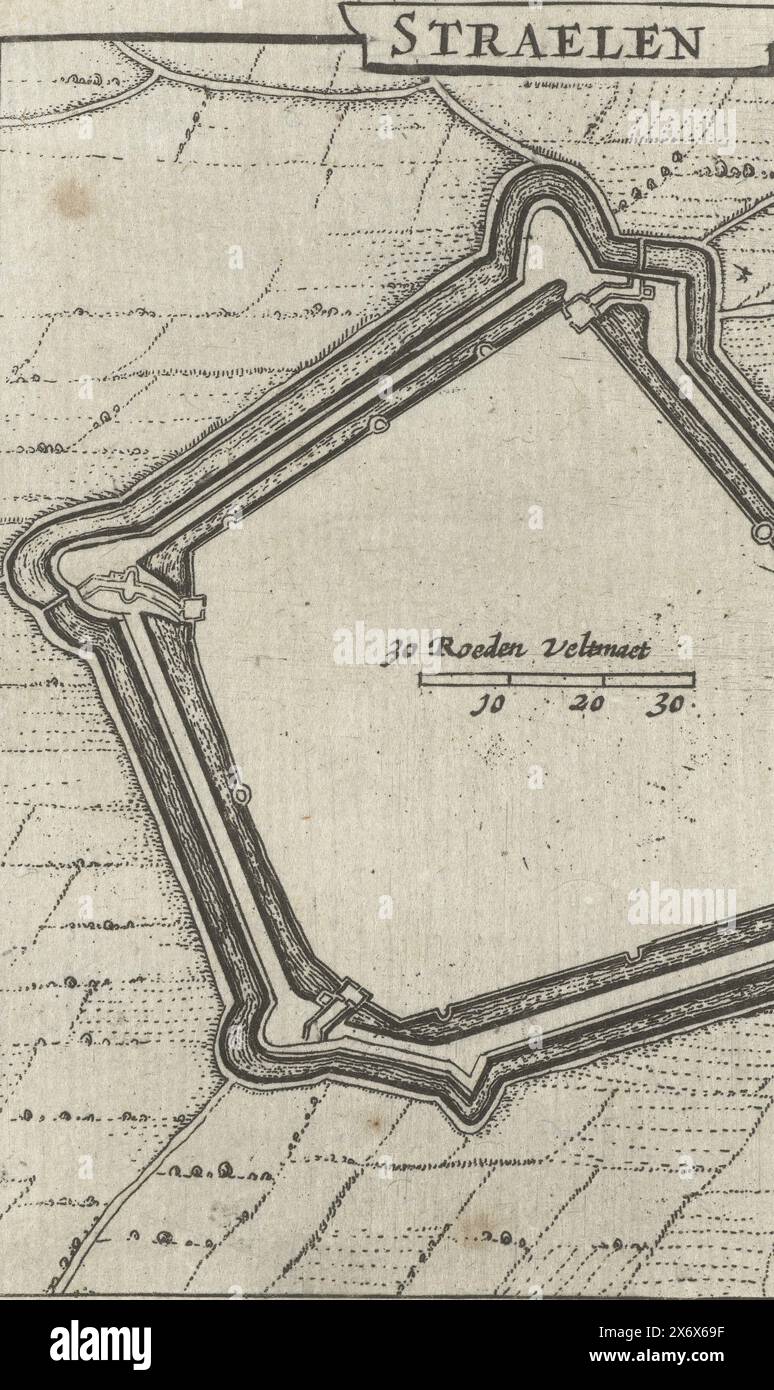 Plan of Straelen, 1631-1632, Straelen (title on object), Plan of ...
