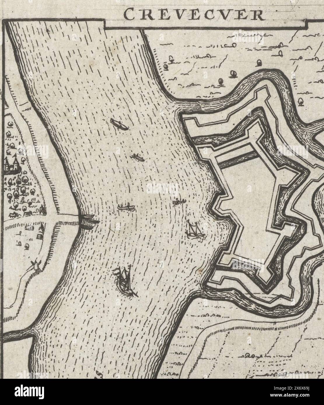 Map of Crèvecoeur, 1631-1632, Crevecver (title on object), Map of ...