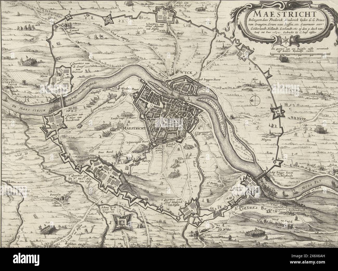 Maastricht besieged by Frederik Hendrik, 1632, Maestricht Beleegert, by ...