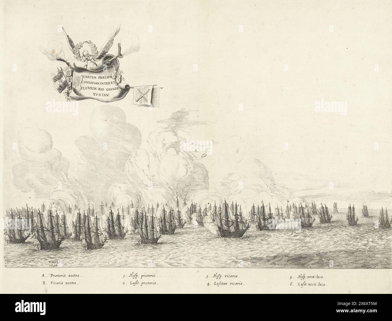 Fourth battle with the Portuguese fleet at the Rio Grande, 1640 ...