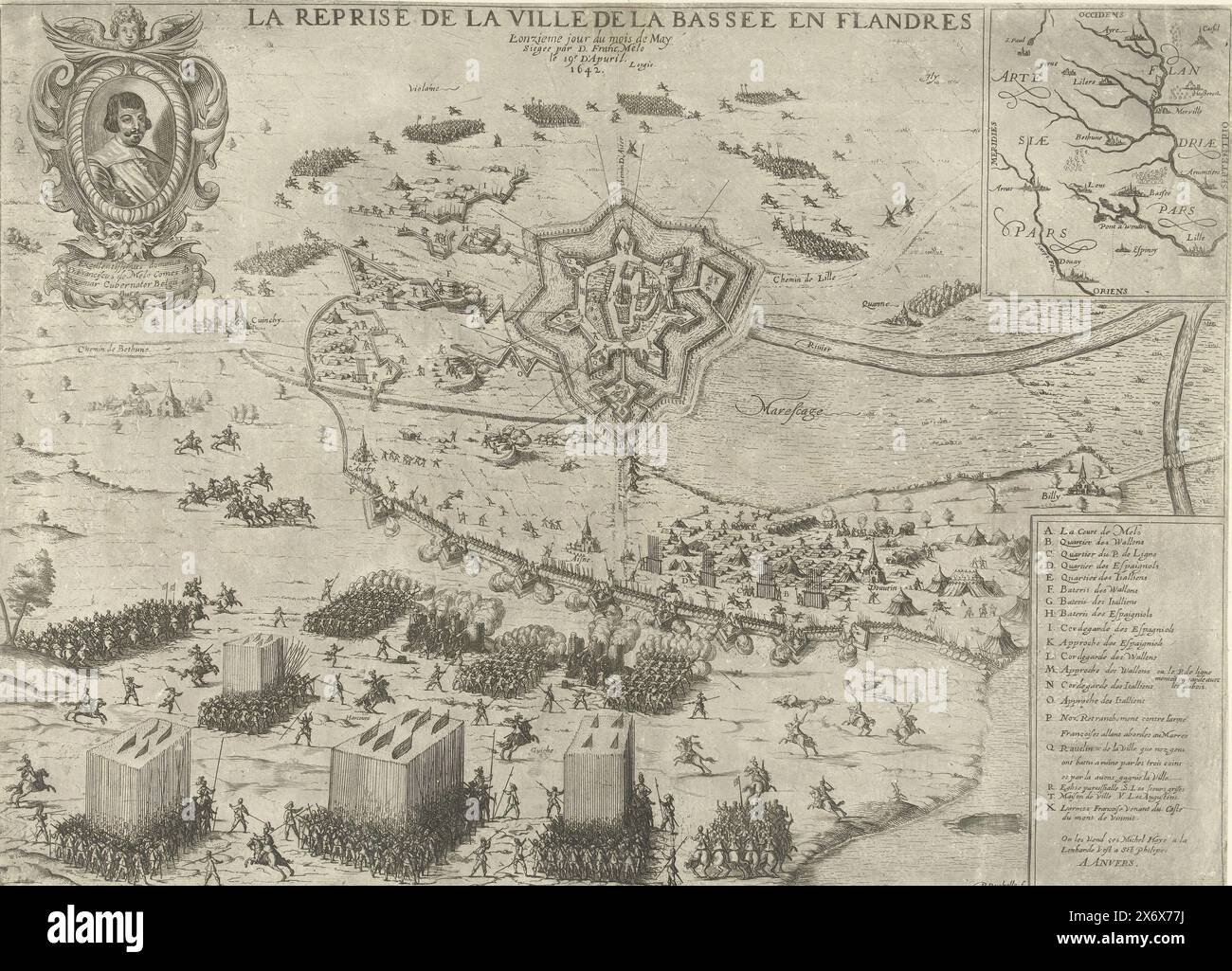 Recapture of La Bassée by Francisco de Melo, 1642, La reprise de la ...