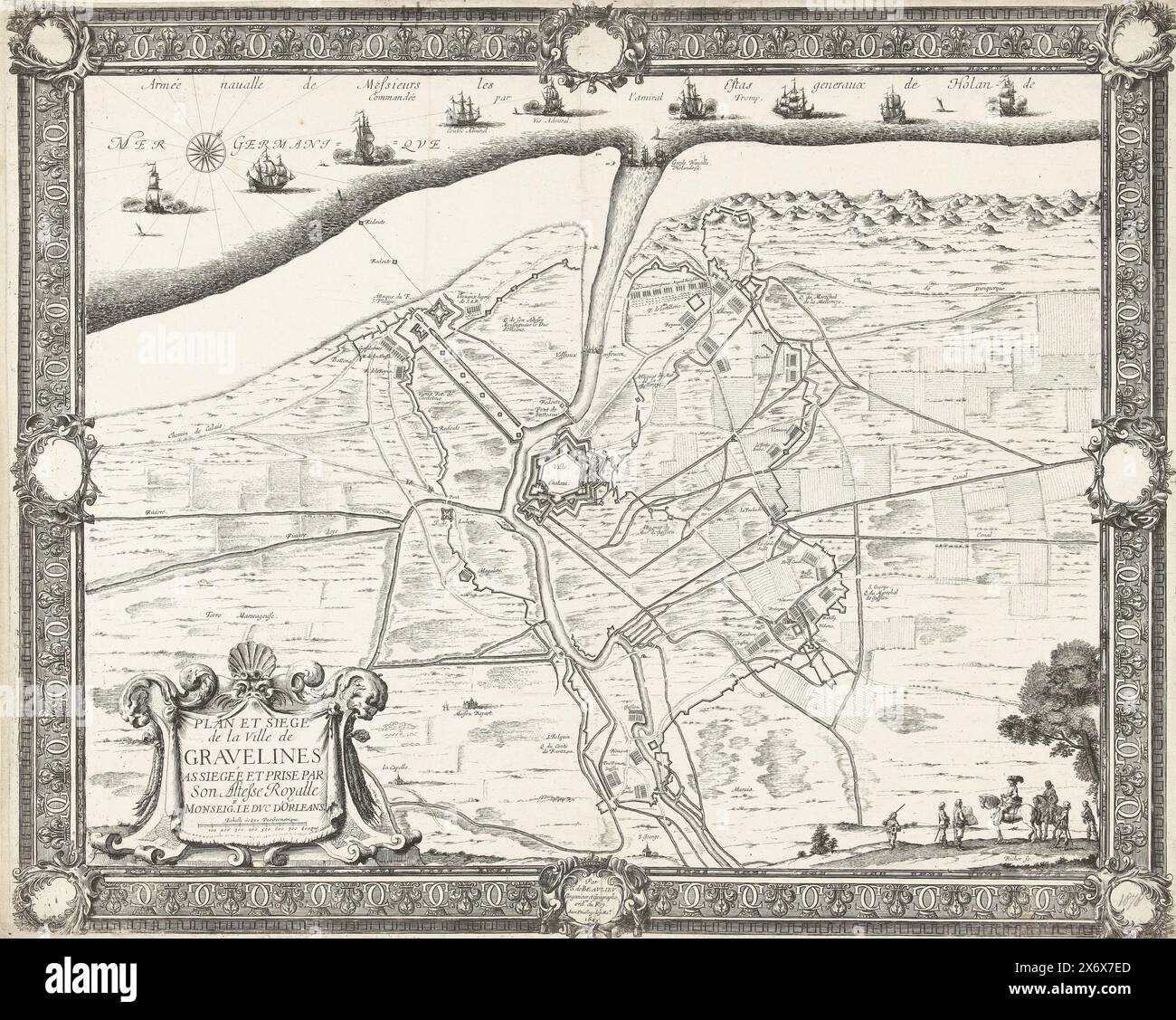 Map of the siege and conquest of Grevelingen, 1644, Plan et Siege de la ...