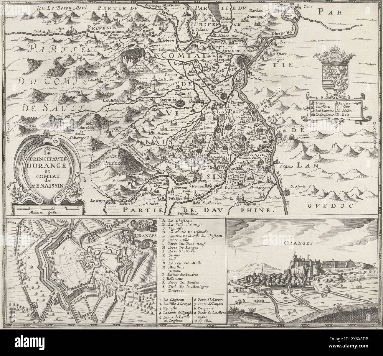 Map of the principality of Orange, 1639, La Principaute d'Orange et ...