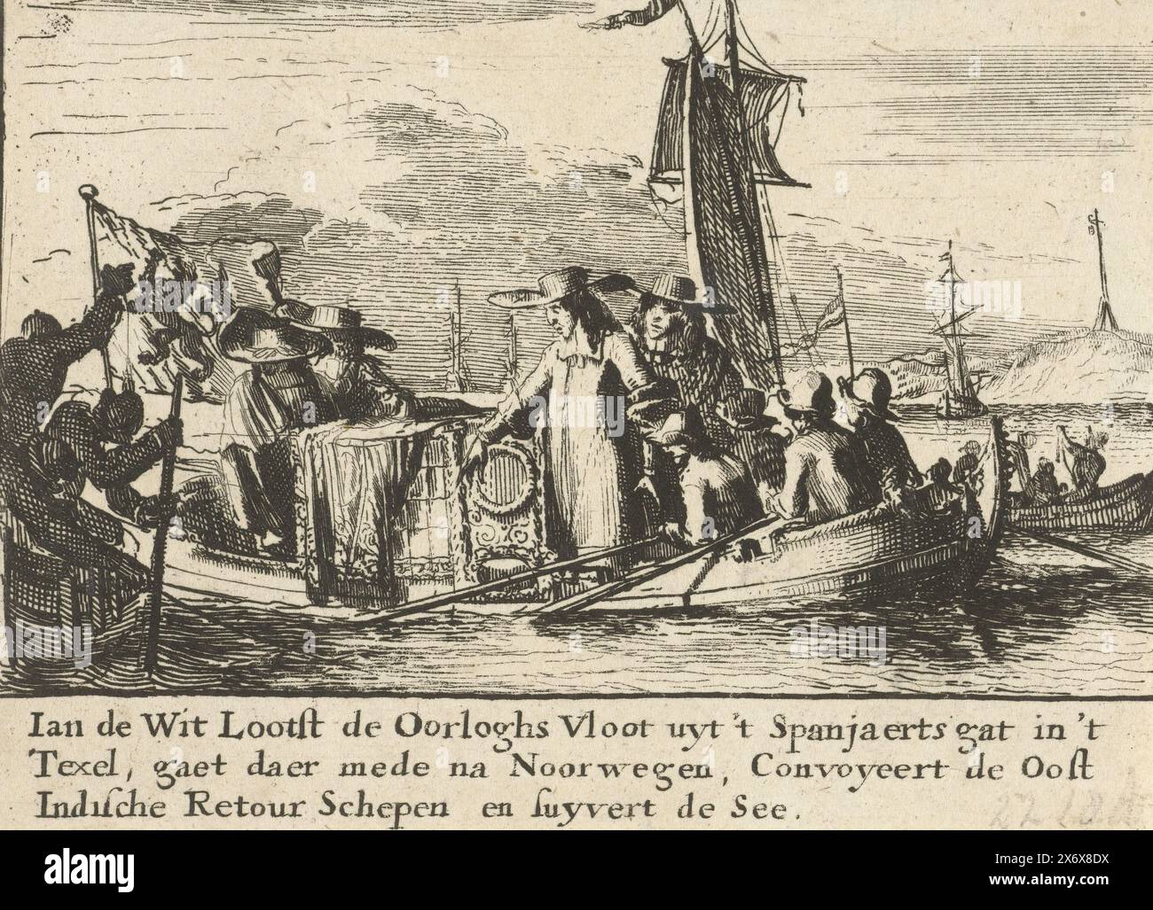 Johan de Witt as pilot for the State fleet, 1665, Jan de Wit Loots the ...