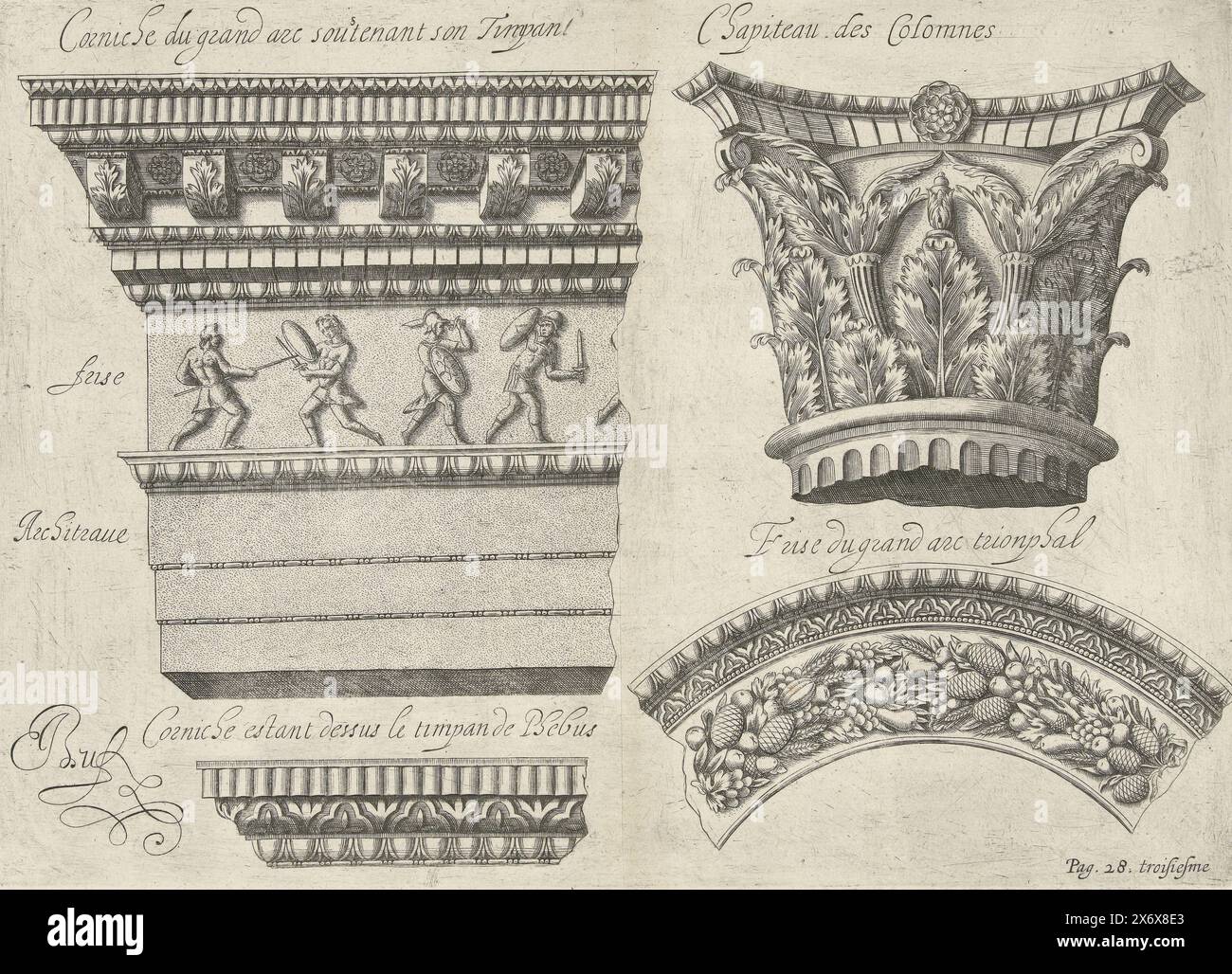 Corniche du grand arc soustenant son timpan hi-res stock photography ...