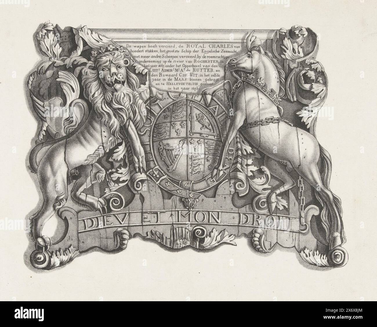 Royal coat of arms of charles ii hi-res stock photography and images ...