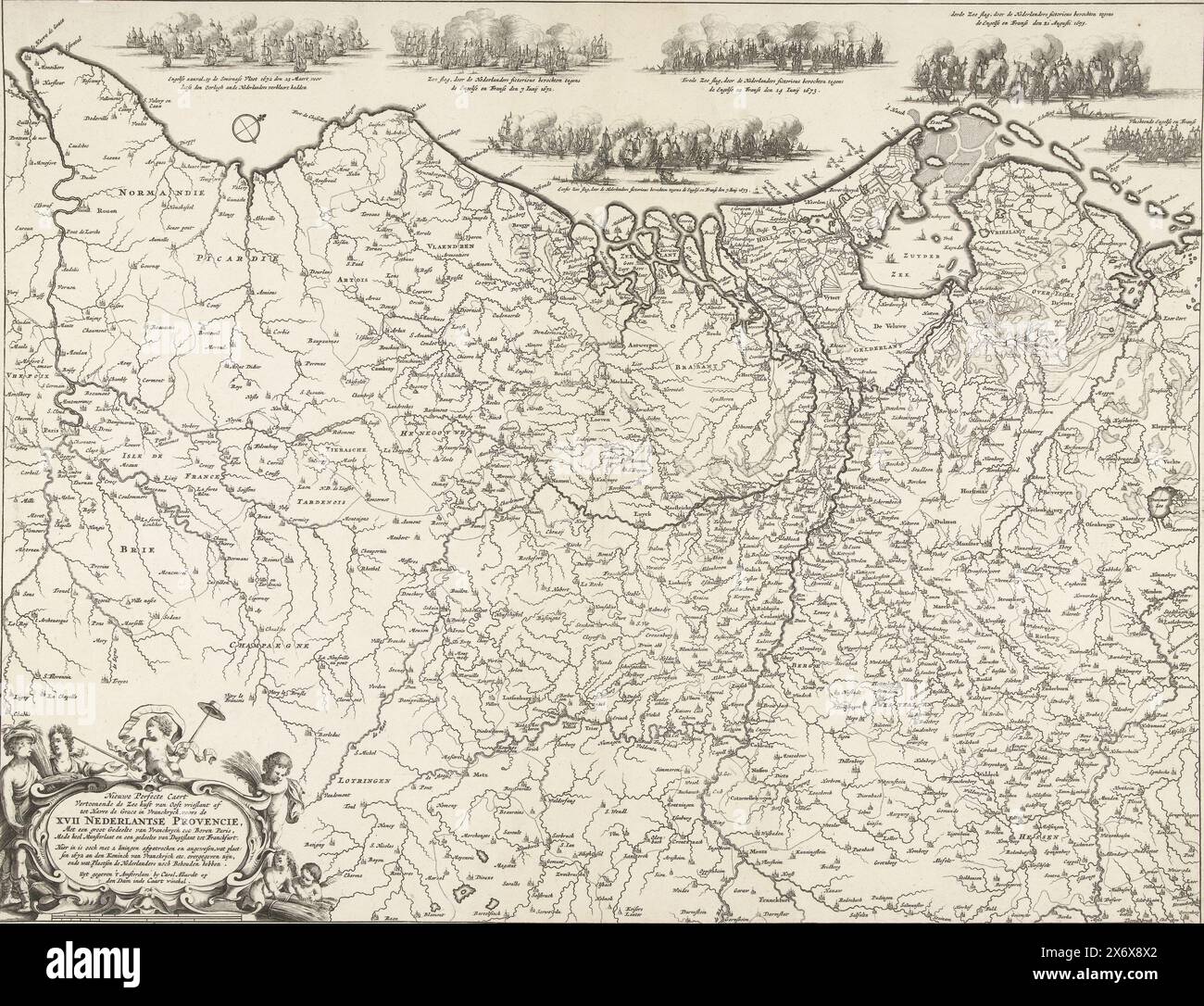Map of the Netherlands showing where the enemy troops advanced in the ...
