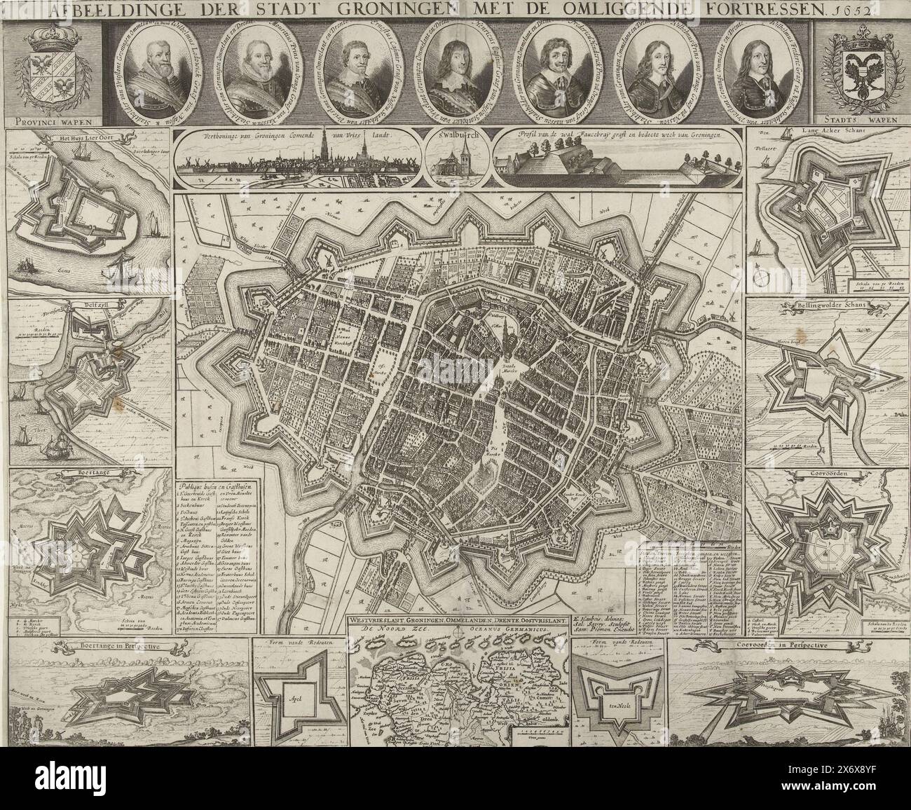 Map of Groningen, 1652, Images of the City of Groningen with the ...