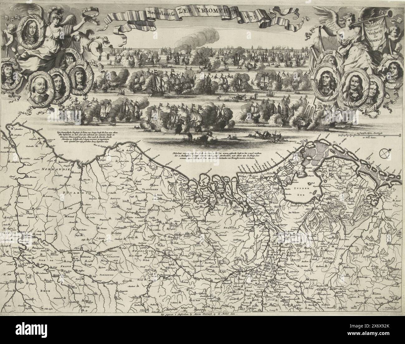 Dutch naval triumphs in 1673, Nederlantse Zee Triomphen 1673 (title on ...