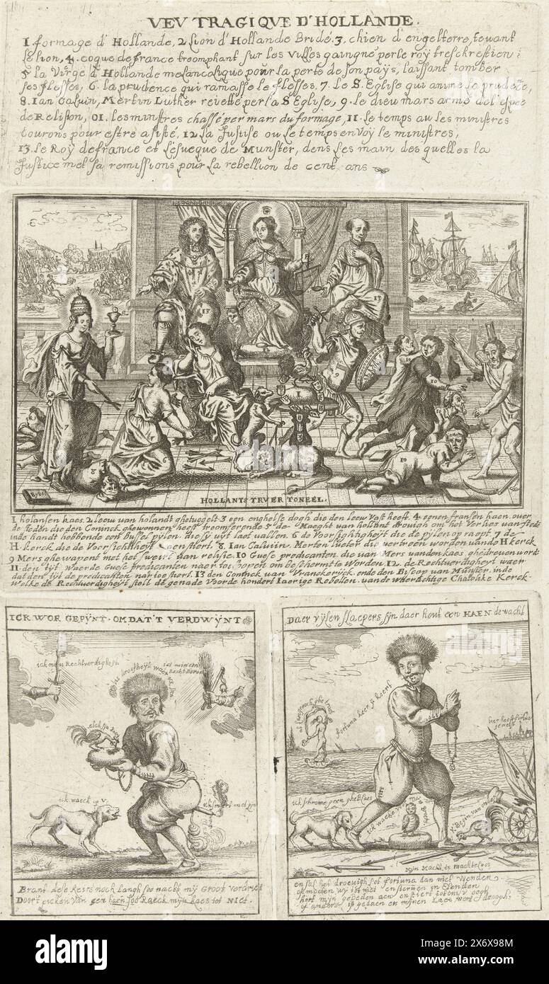 Dutch mourning theater, 1673, Veu tragique d'Hollande, Hollants truer ...