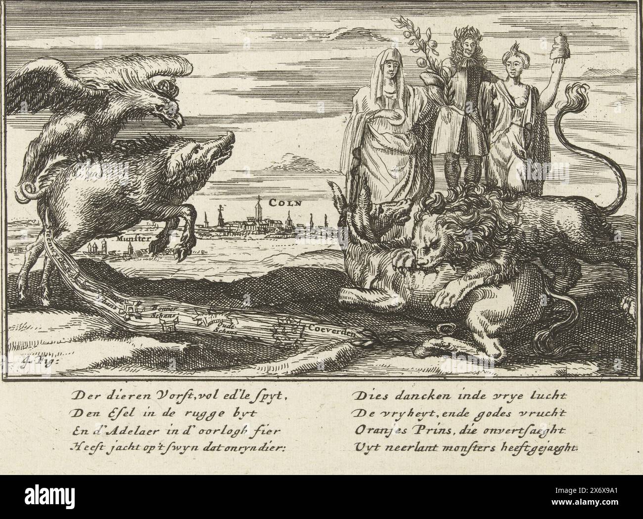 Defeated the German bishops, 1672-1674, Six allegories on the war with ...