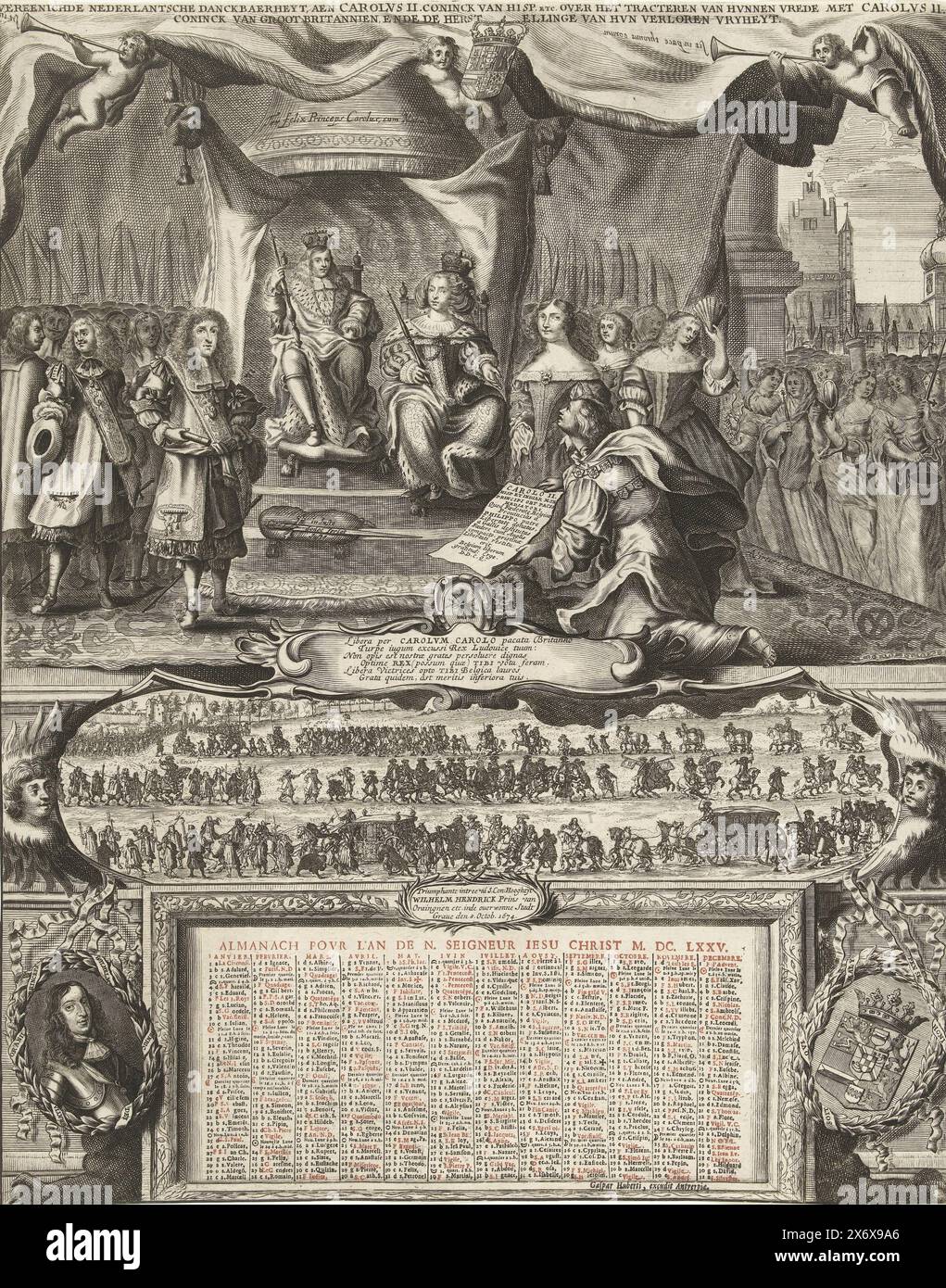 Allegory of the peace with England in 1674 and the almanac for the year ...