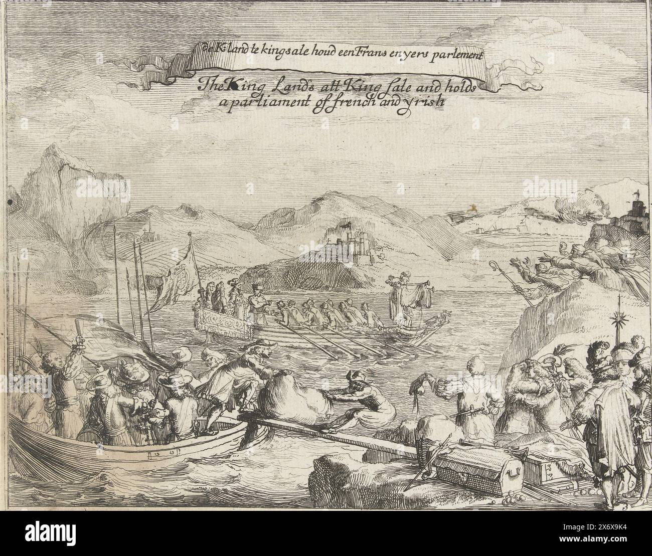 King James II lands at Kinsale, 1689, The King Lands att King sale and ...