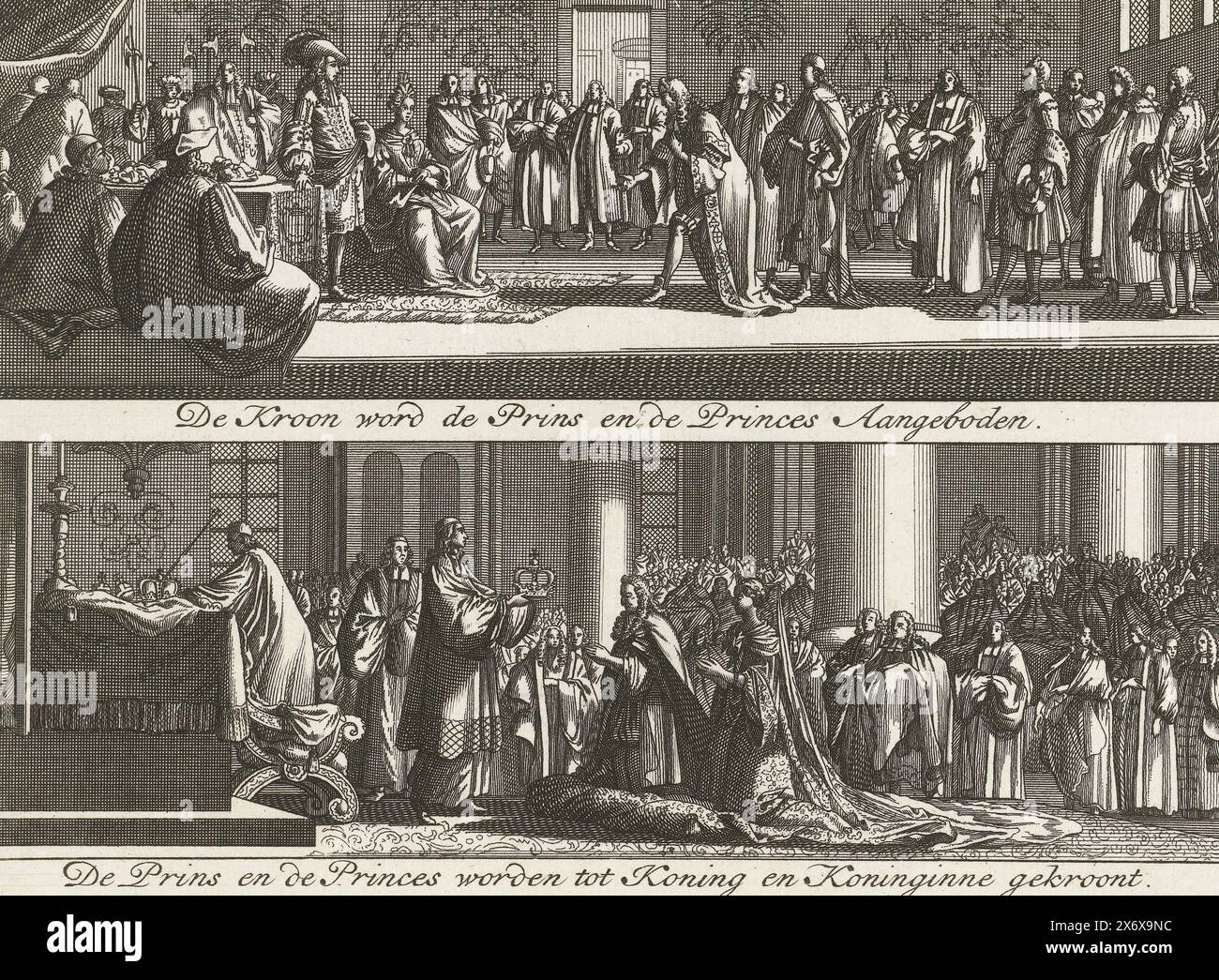 The coronation of the prince and princess as king and queen of England ...