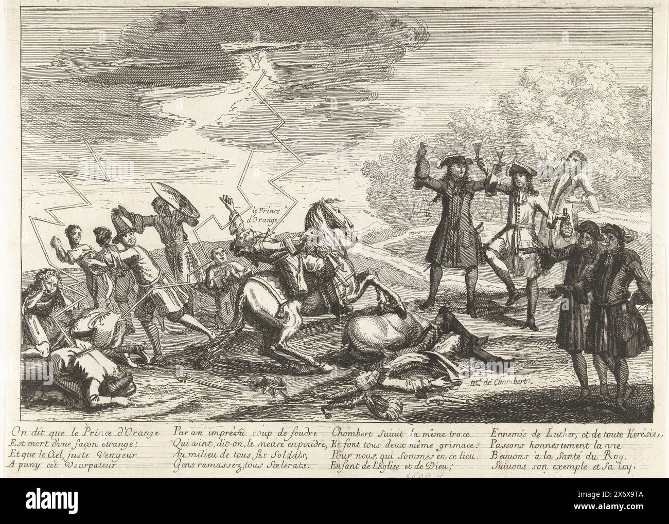 William III is struck by lightning during the battle of the Boyne, 1690 ...