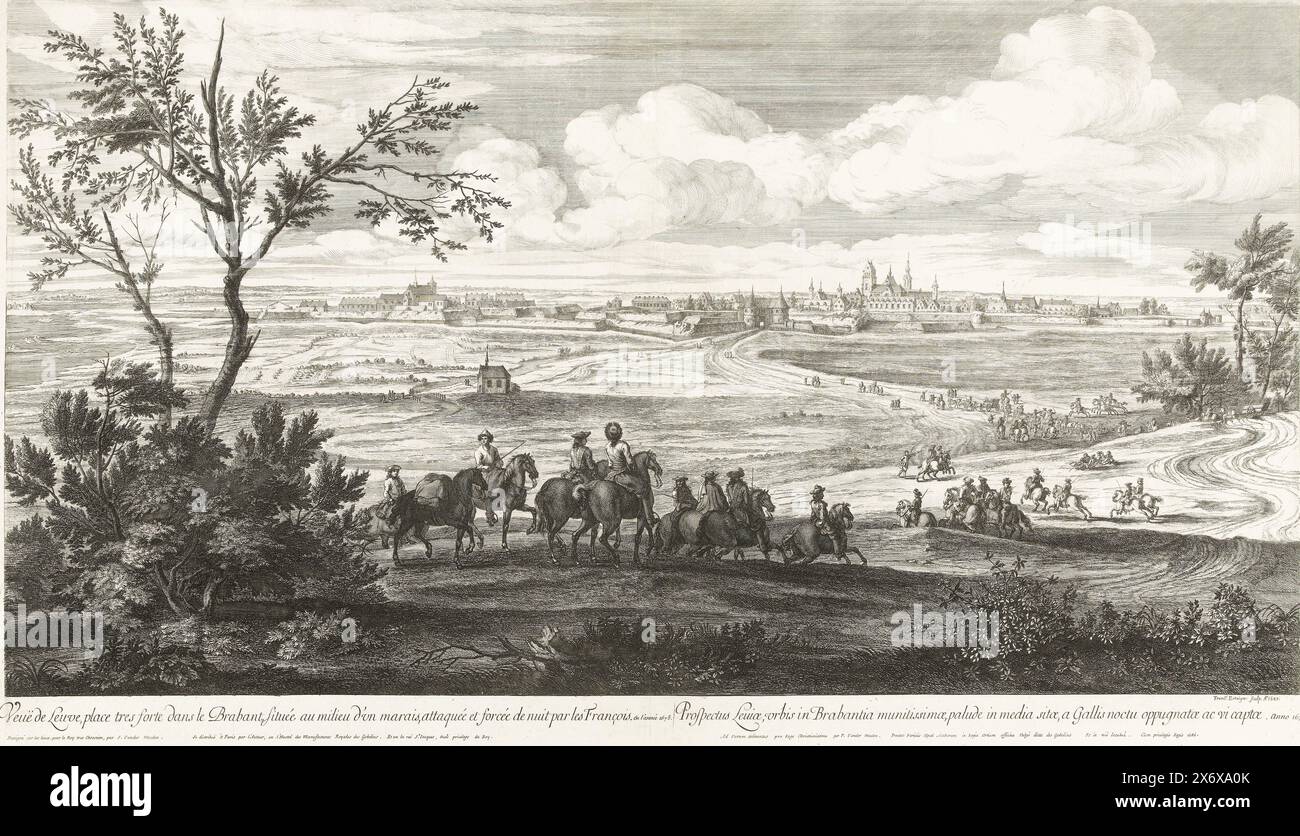 View of Zoutleeuw, 1678, Veuë de Leuve, place where the Brabant is ...