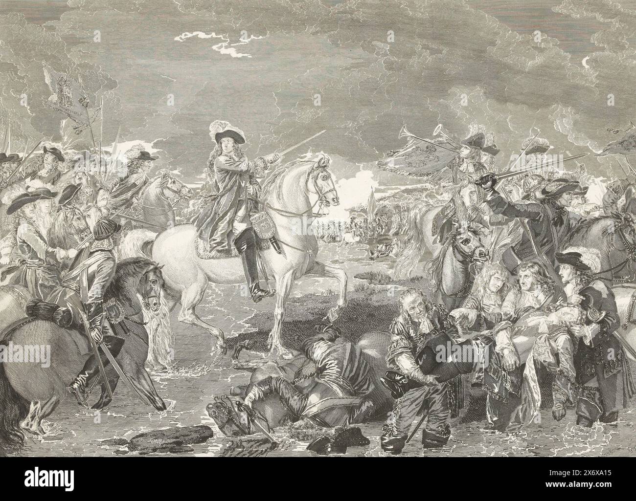 King William III during the Battle of the Boyne, 1690, The Battle of ...