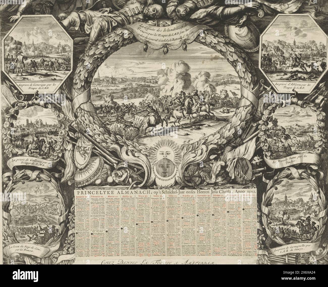 Victories of the Allies (bottom half), 1691, La Campagne des Alliéz ...