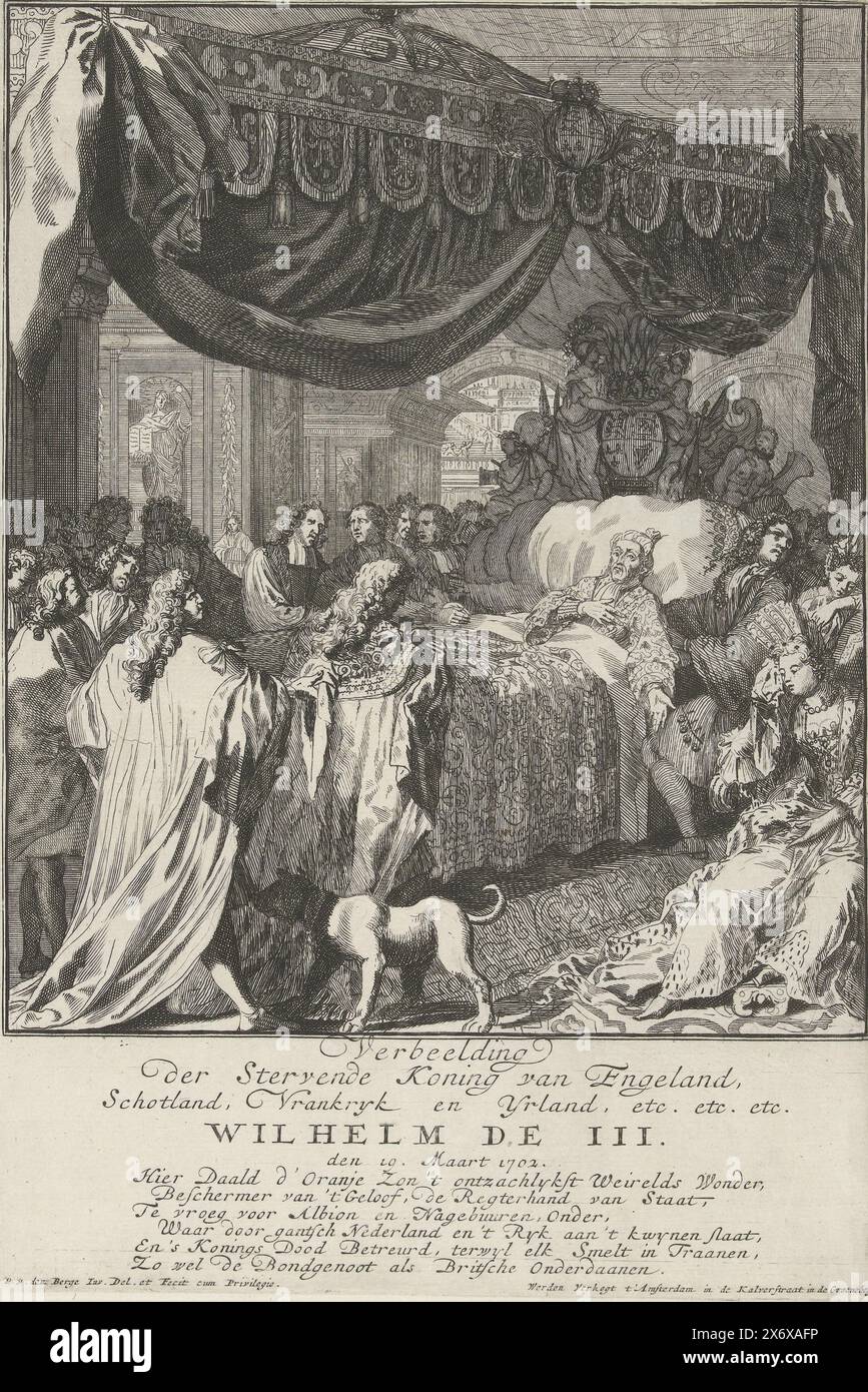 Deathbed of King William III, 1702, Depiction of the Dying King of ...