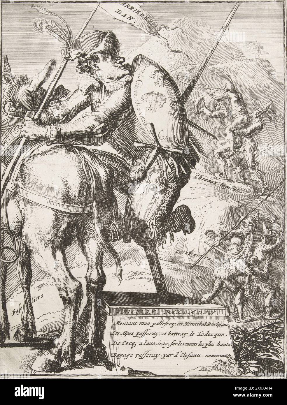 Cartoon on the Elector of Bavaria, 1706, Tricotin Palladin (title on ...