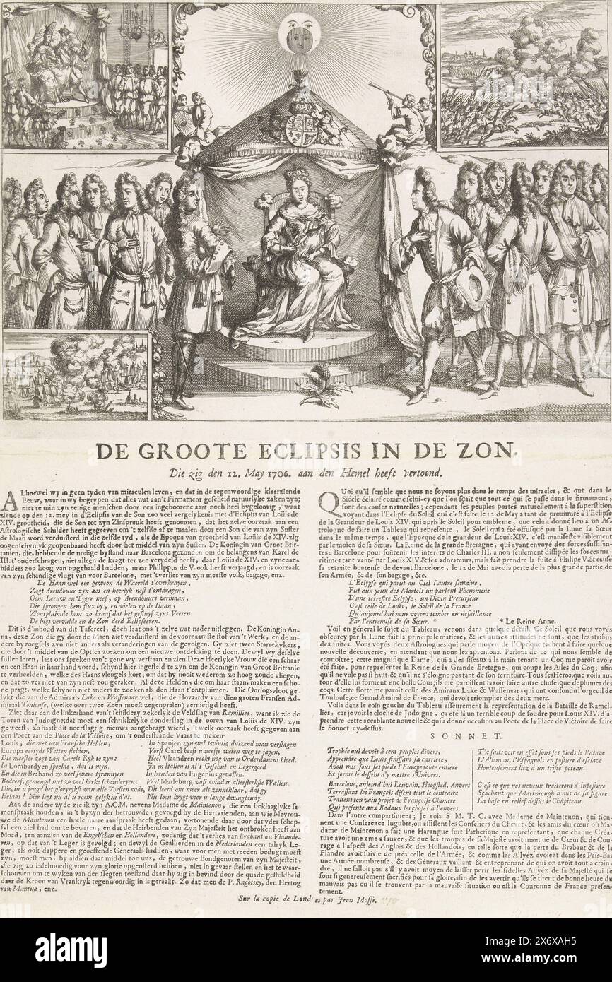 Queen Anna plucking the French Cockerel, 1706, The Great Eclipsis in ...