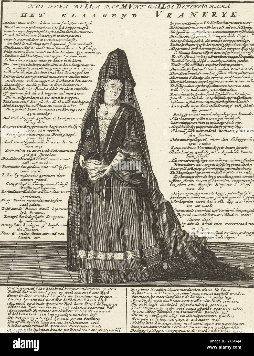 Madame de Maintenon as the complaining France, 1706, Het Klagenend ...